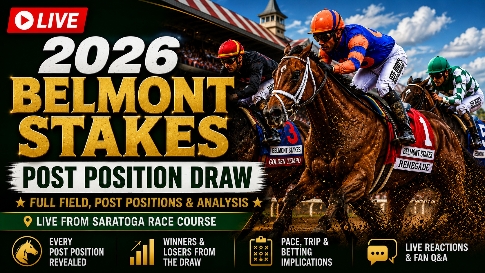 2026 Belmont Stakes Draw LIVE | Post Positions, Odds, Picks & Instant ...